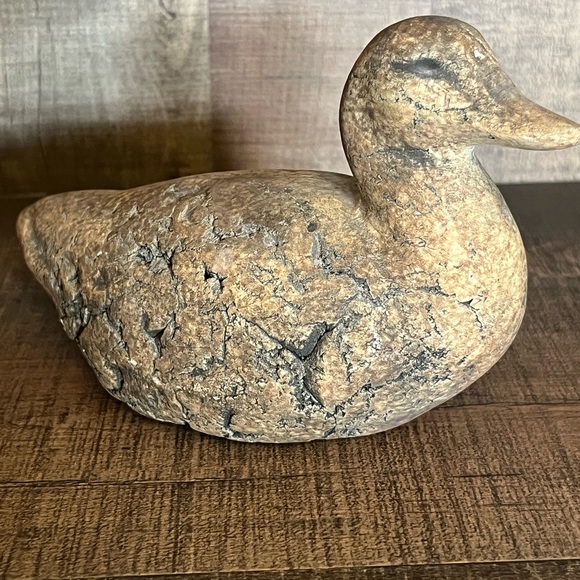 Stan | Other | Signed Carved Stone Duck | Poshmark
